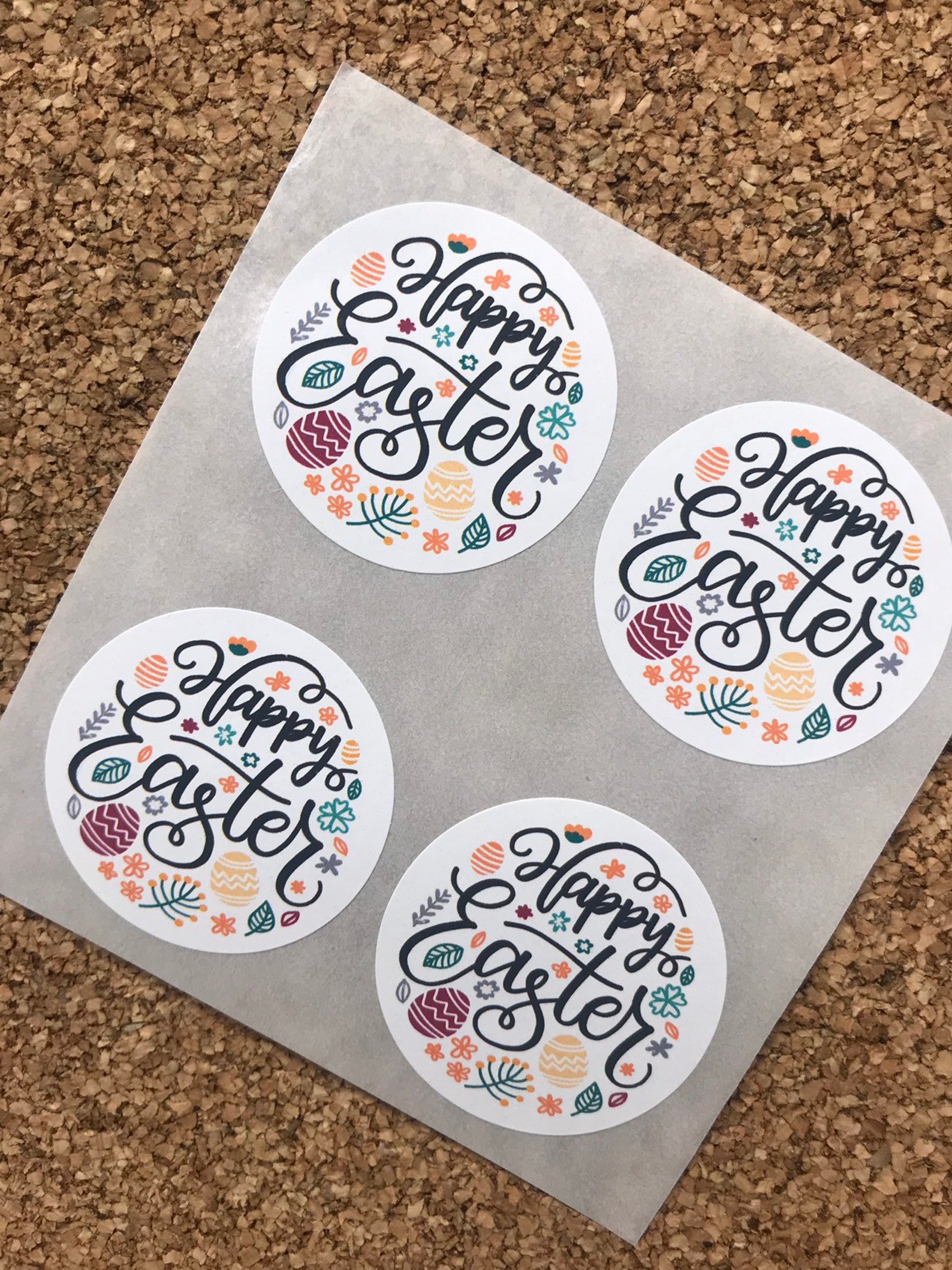Happy Easter Labels Happy Easter Stickers Cute Easter - Etsy