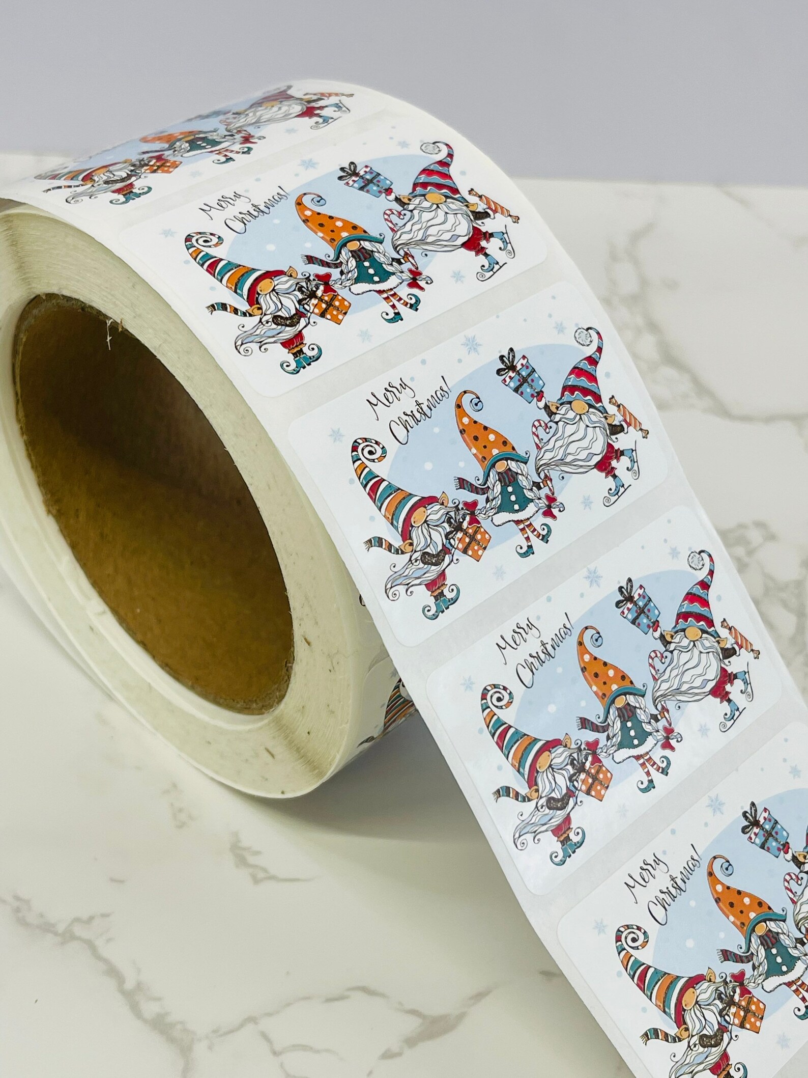 Gnome Merry Christmas Labels Christmas Stickers Gnome - Etsy