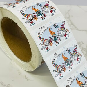 Gnome Merry Christmas Labels, Christmas Stickers, Gnome Labels, Gnome ...