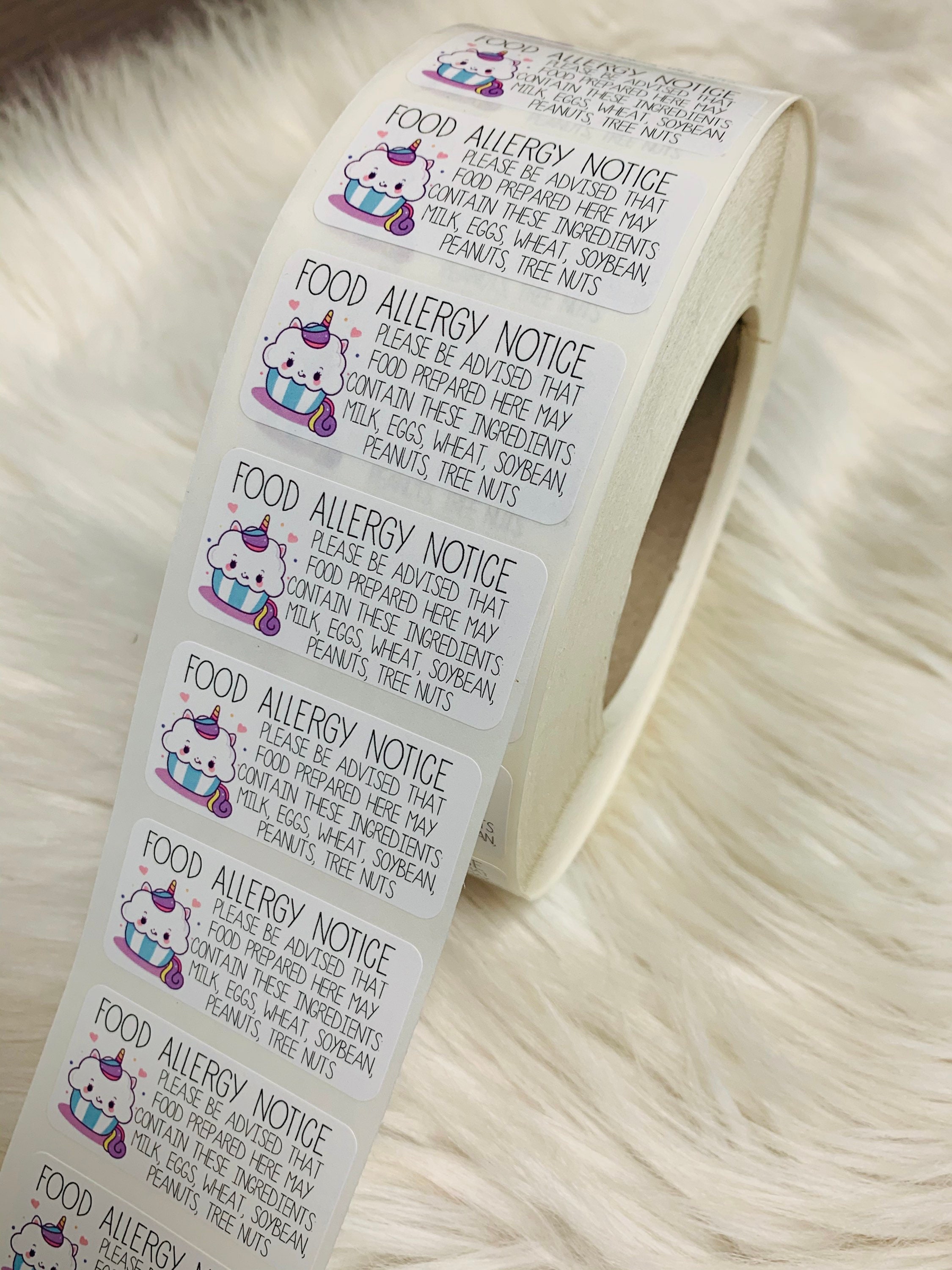 Allergen Labels Small Food Labels Allergy Labels Cottage | Etsy