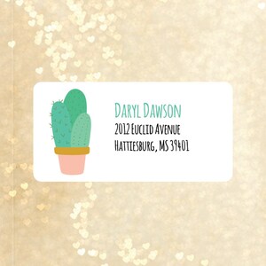 Cute cactus return address labels address labels address | Etsy