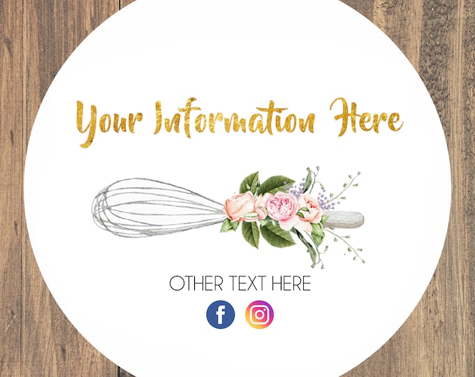 Custom Baking Labels Personalized Kitchen Stickers Baked With Love ...