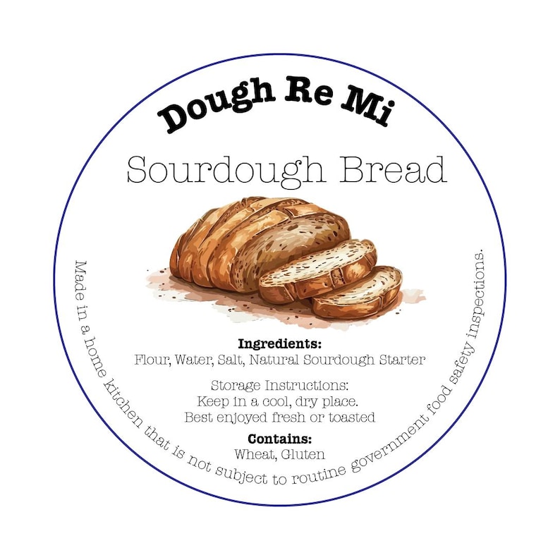 Custom Sourdough Bread Labels – Personalized Bakery Stickers for ...