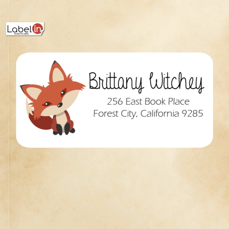 Cute Animal Return Address Labels, Fox, Owl, Reindeer Stickers - Etsy