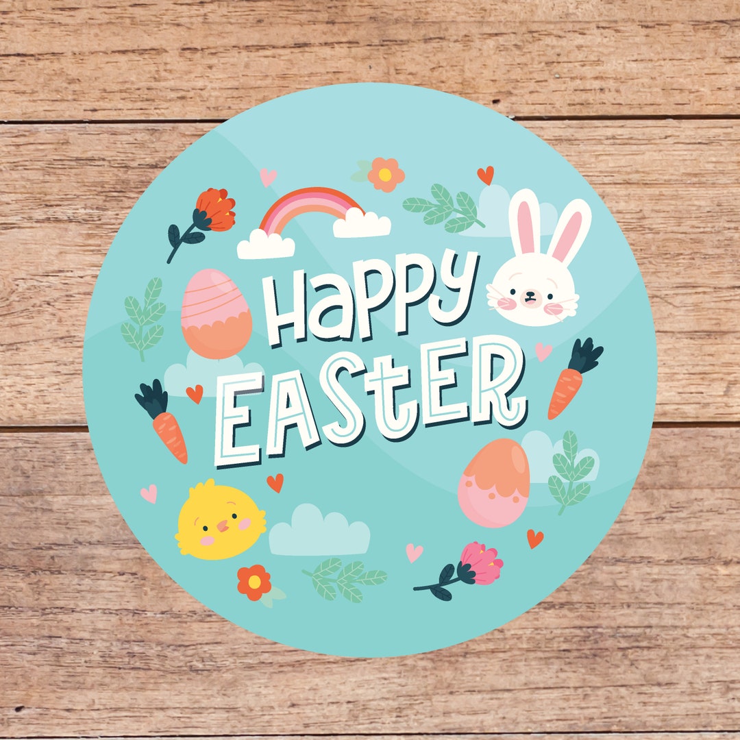 Happy Easter LABELS, EASTER STICKERS, Easter Labels, Easter Stickers ...