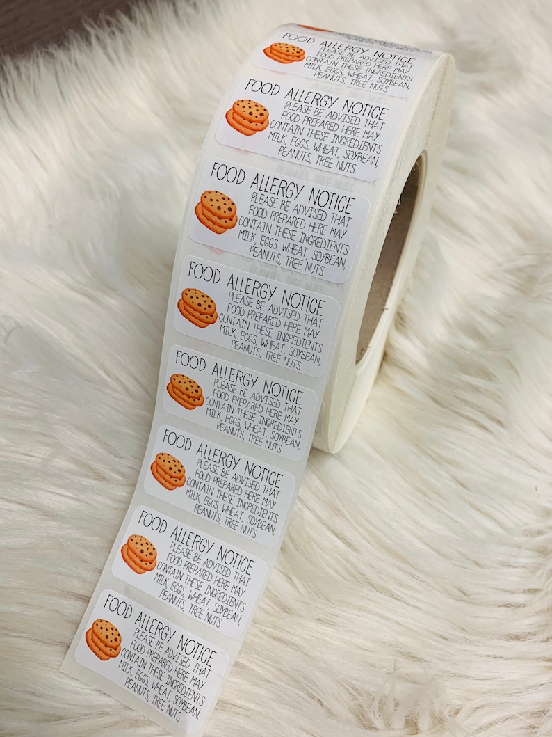 Allergen Labels Small Food Labels Allergy Labels Cottage - Etsy