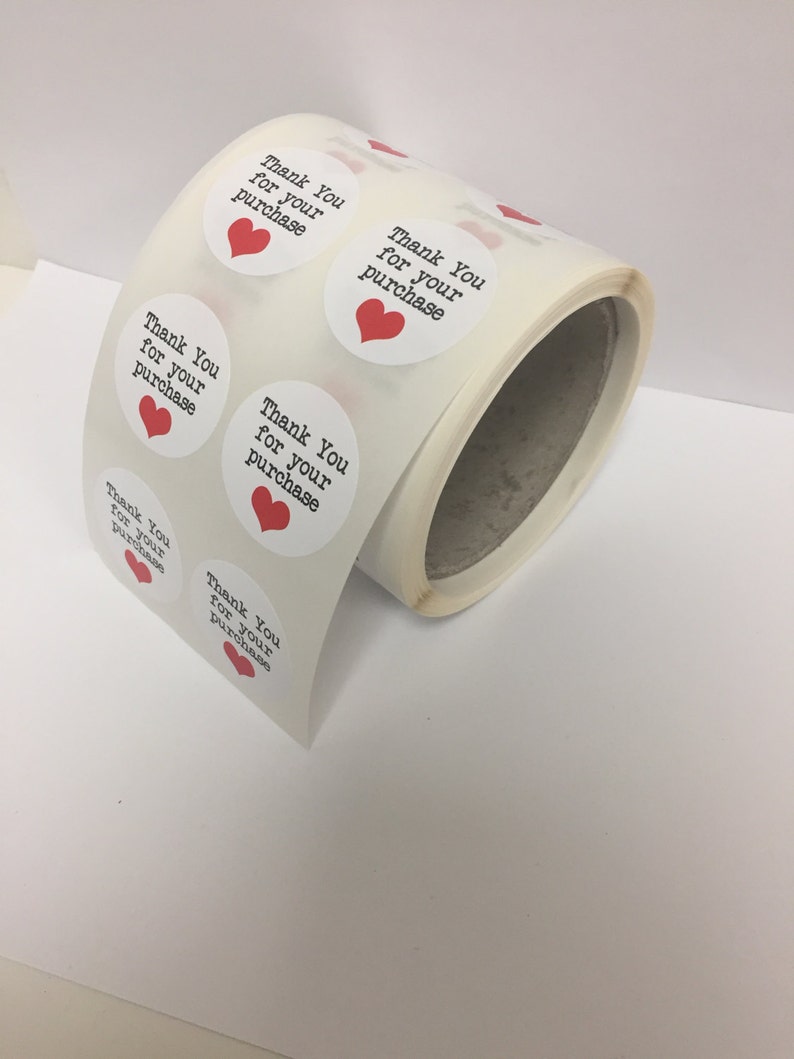 Thank you for your purchase stickers Heart Thank you sticker | Etsy