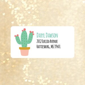 Cute Cactus Return Address Labels Address Labels Address Stickers ...