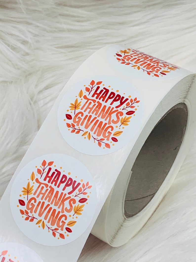 Happy Thanksgiving Stickers Thanksgiving Labels Happy - Etsy