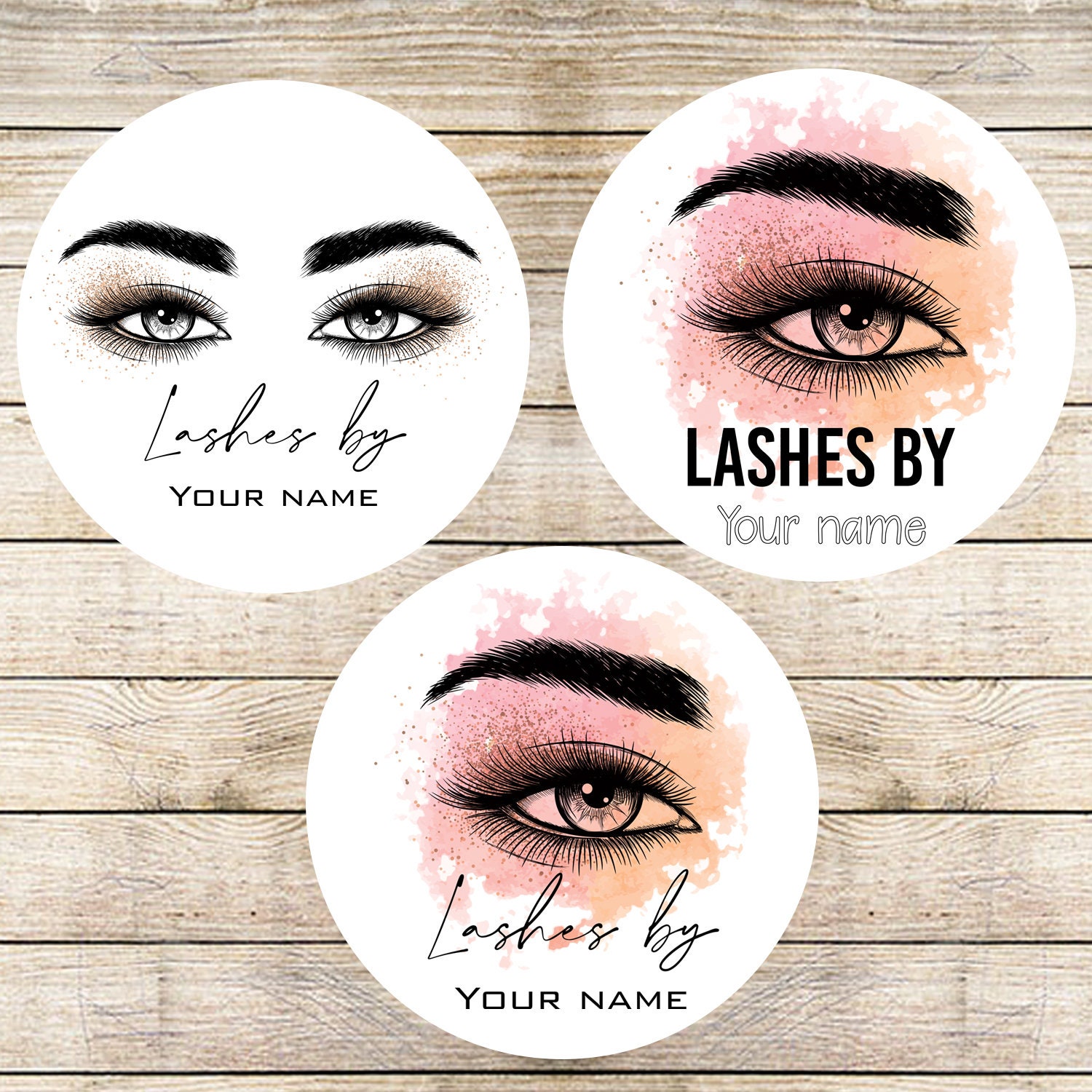 Circle Lashes Stickers , Custom Labels, Custom Stickers Personalized ...