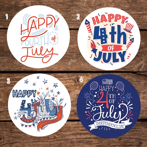 Happy 4th of July Labels Happy 4th of July Stickers Happy - Etsy