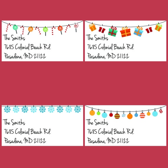 Christmas return address labels address labels custom | Etsy
