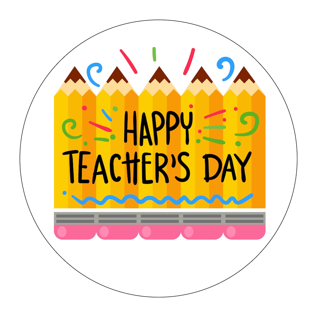 Happy Teacher's Day Stickers, Happy Teacher's Day Labels, Teacher's Day ...