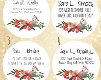 Return Address Labels Personalized Round Address Stickers - Etsy