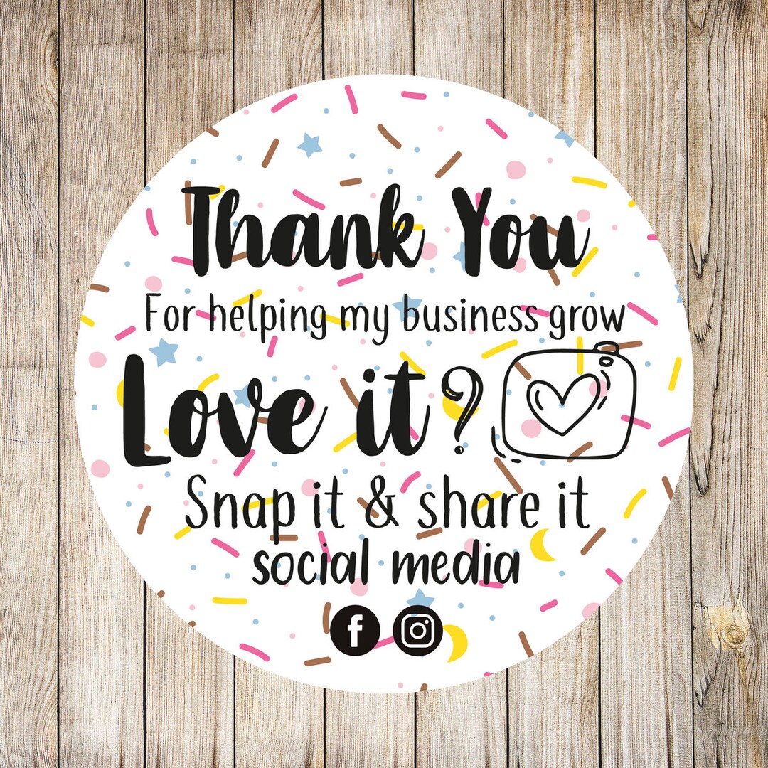 Social Media Labels With Sprinkles , Snap It and Shared It, Small ...