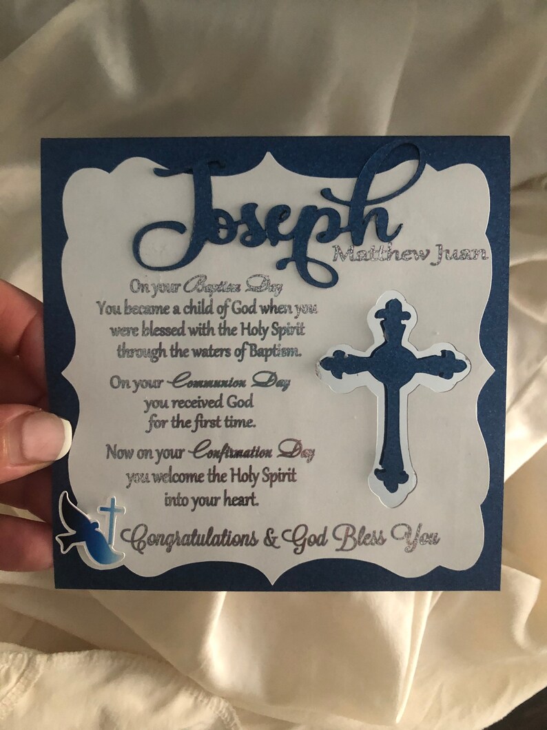 Custom Confirmation Card Sacrament Card Religious Card - Etsy