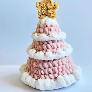 Crochet Pink Christmas Tree Pattern: No Sew (PDF Pattern) - Etsy