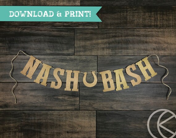 Printable Burlap Nash Bash Banner Printable Banner | Etsy