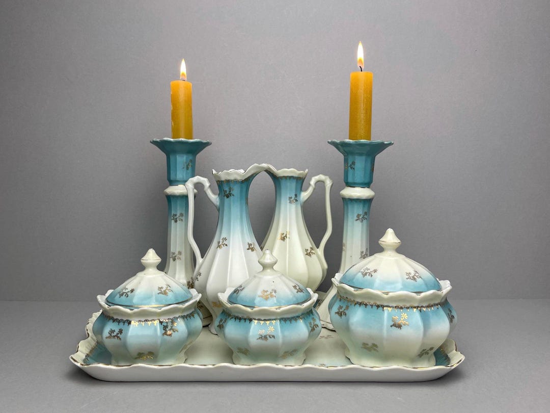 Antique Early 20th Century Continental Ceramic Dressing Table Set - Etsy