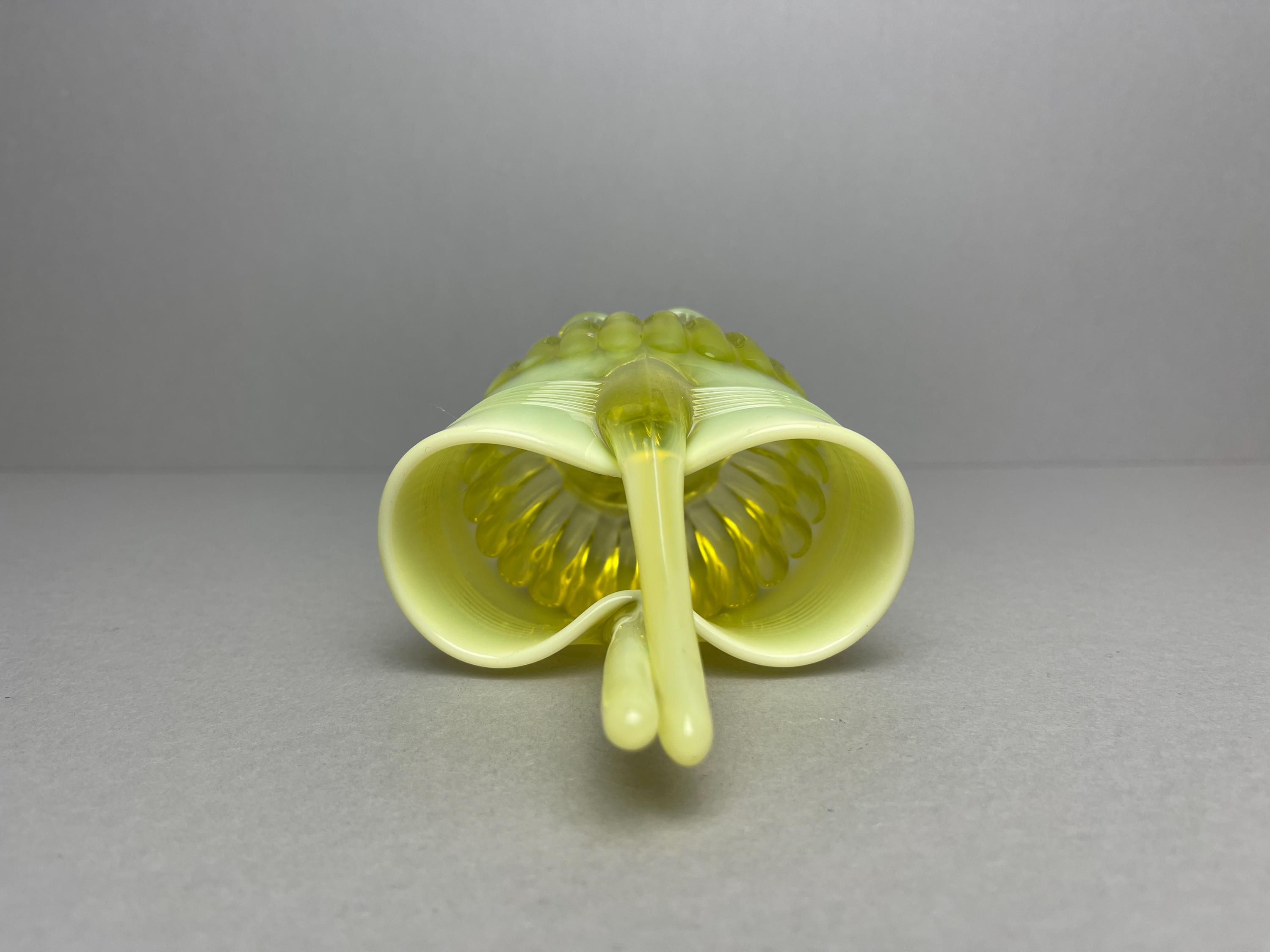 Davidson 1900s Yellow Vaseline/pearline Glass Basket in Pattern 'lady ...