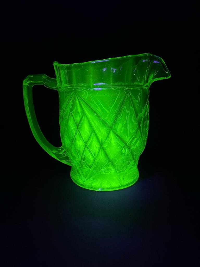 Art Deco 1930's Uranium Glass Jug/ Water Pitcher - Etsy