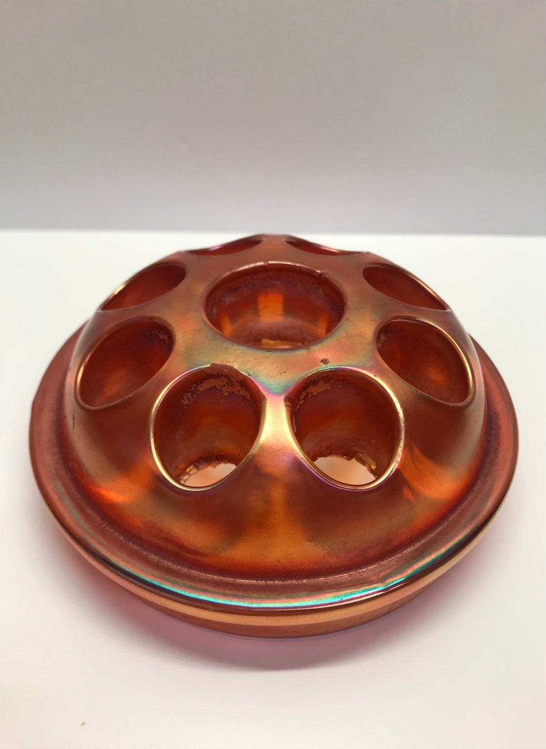 Vintage Carnival Primrose Glass Flower Frog - Etsy