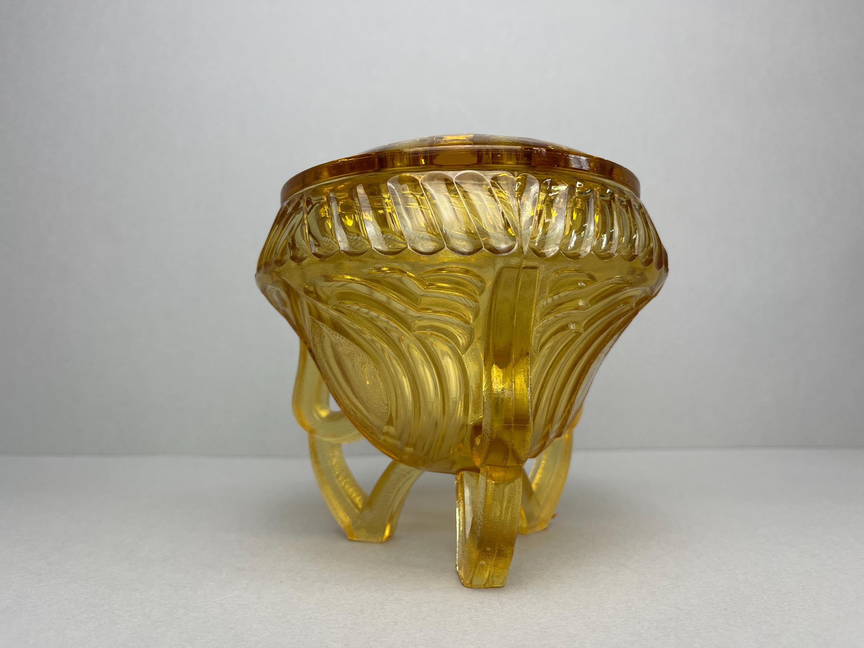 Sowerby #2602 Art Deco 1930s Amber Glass Rose Bowl / Vase - Etsy