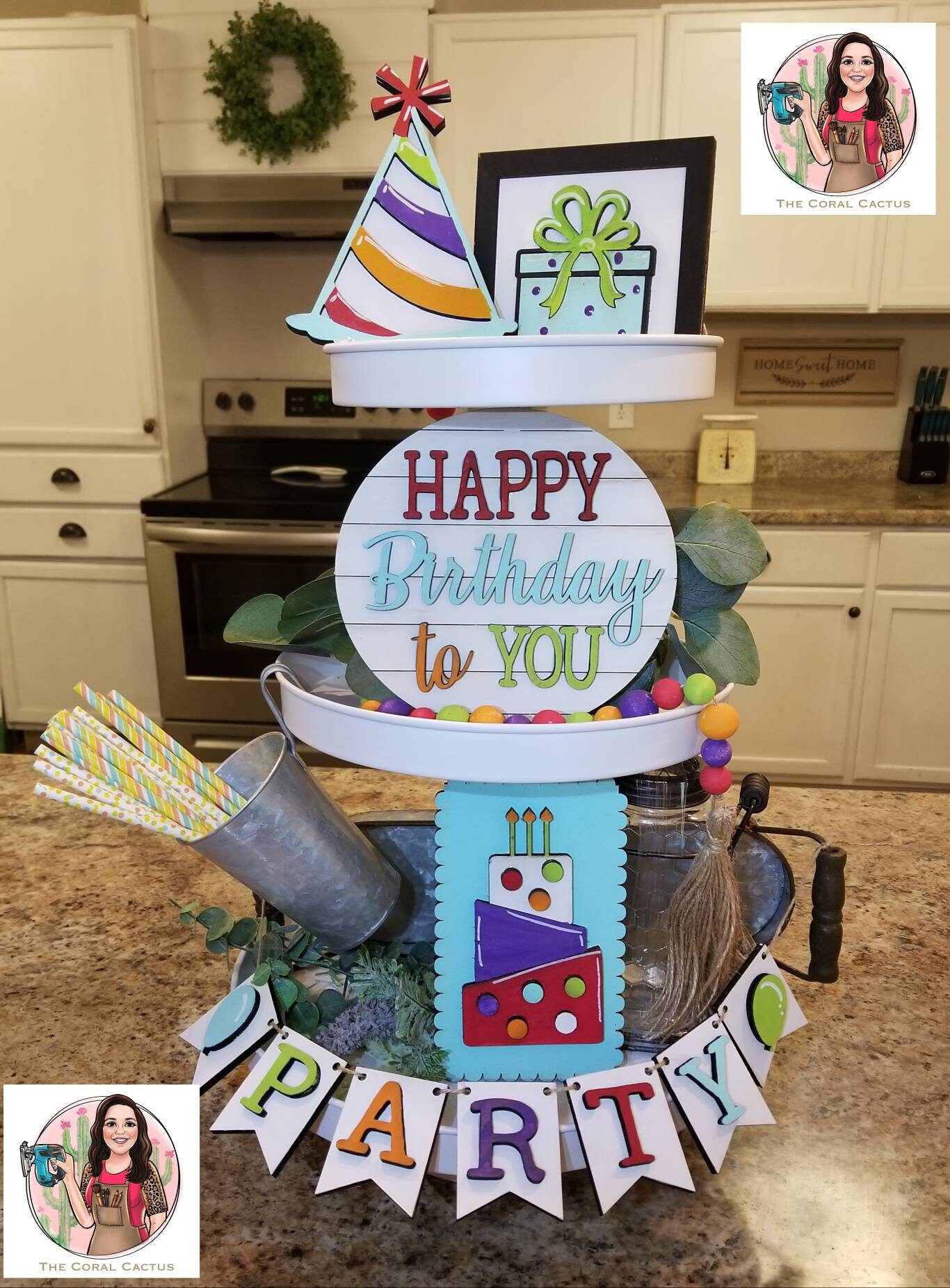Birthday Tiered Tray SVG Digital File Party Decor Fun Mini Signs - Etsy