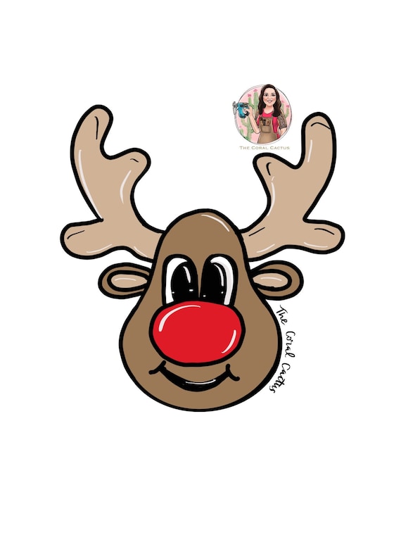 Cute Reindeer Head Template