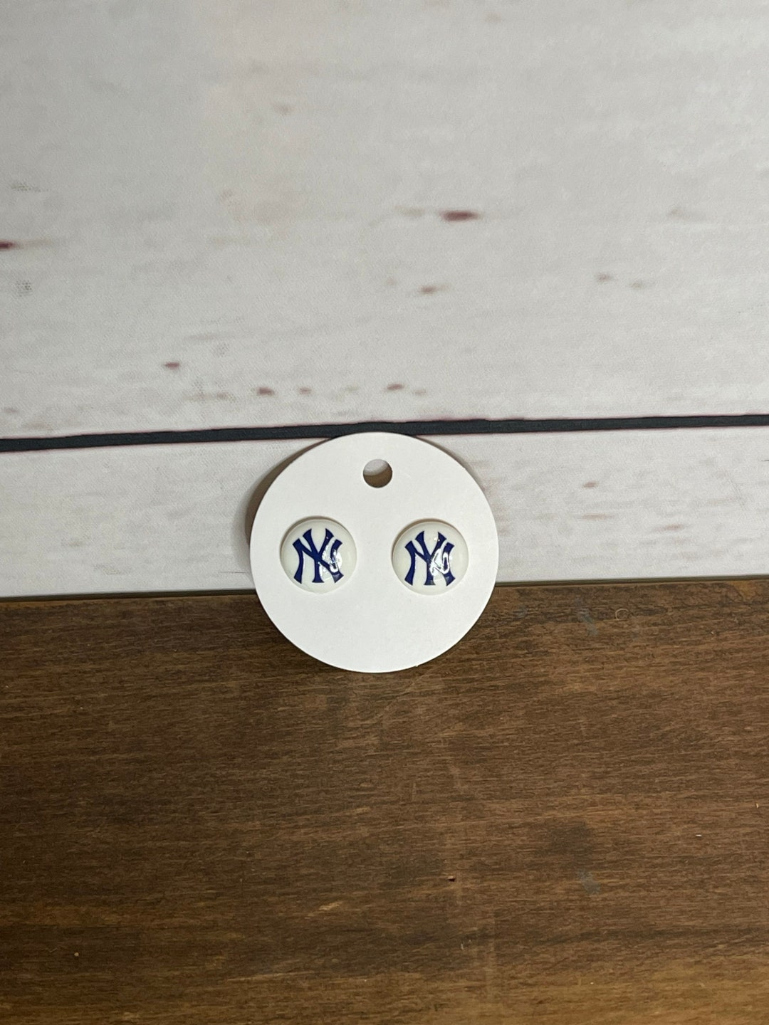 New York Yankees White Perler Bead Earrings With Surgical Steel Posts ...