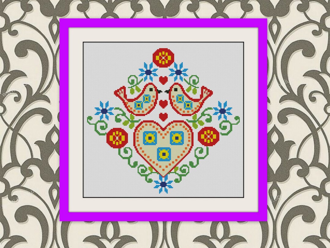 Bird Cross Stitch Pattern, Bird Cross Stitch,folk Art, Folk Bird, INC ...