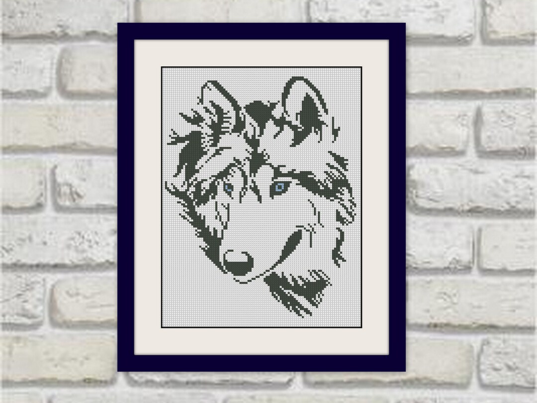 Wolf Monohrom Cross Stitch Animal Cross Home Decor BOGOPDF - Etsy