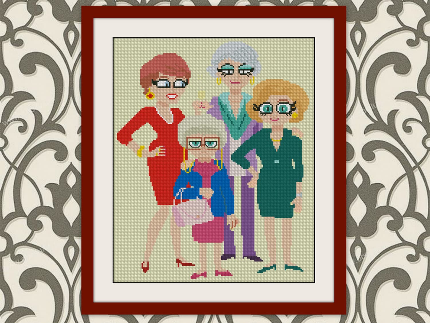 Best Friends Cross Stitch Pattern in This House Girls Best - Etsy