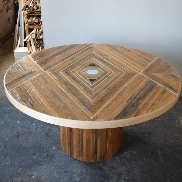 Reclaimed Wood Round Dining Table - Etsy