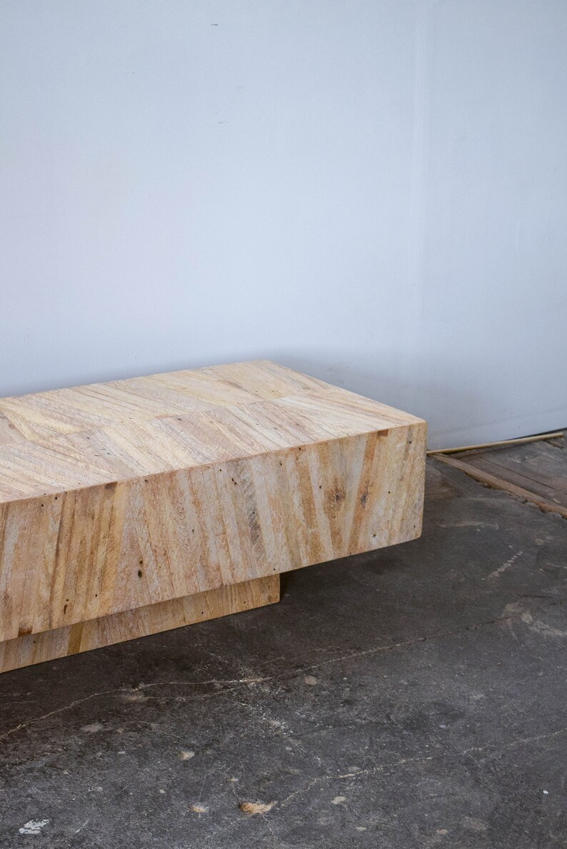 Custom Reclaimed Wood Plinth Style Coffee Table/ Bench - Etsy