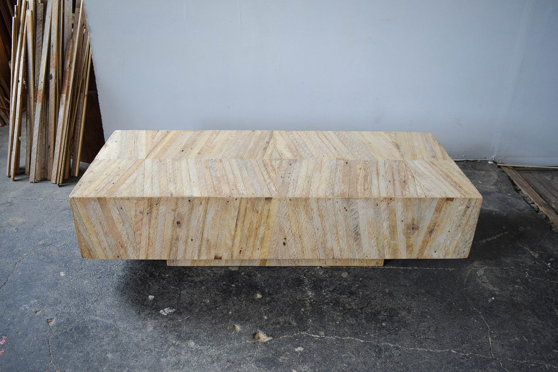 Custom Reclaimed Wood Plinth Style Coffee Table/ Bench - Etsy