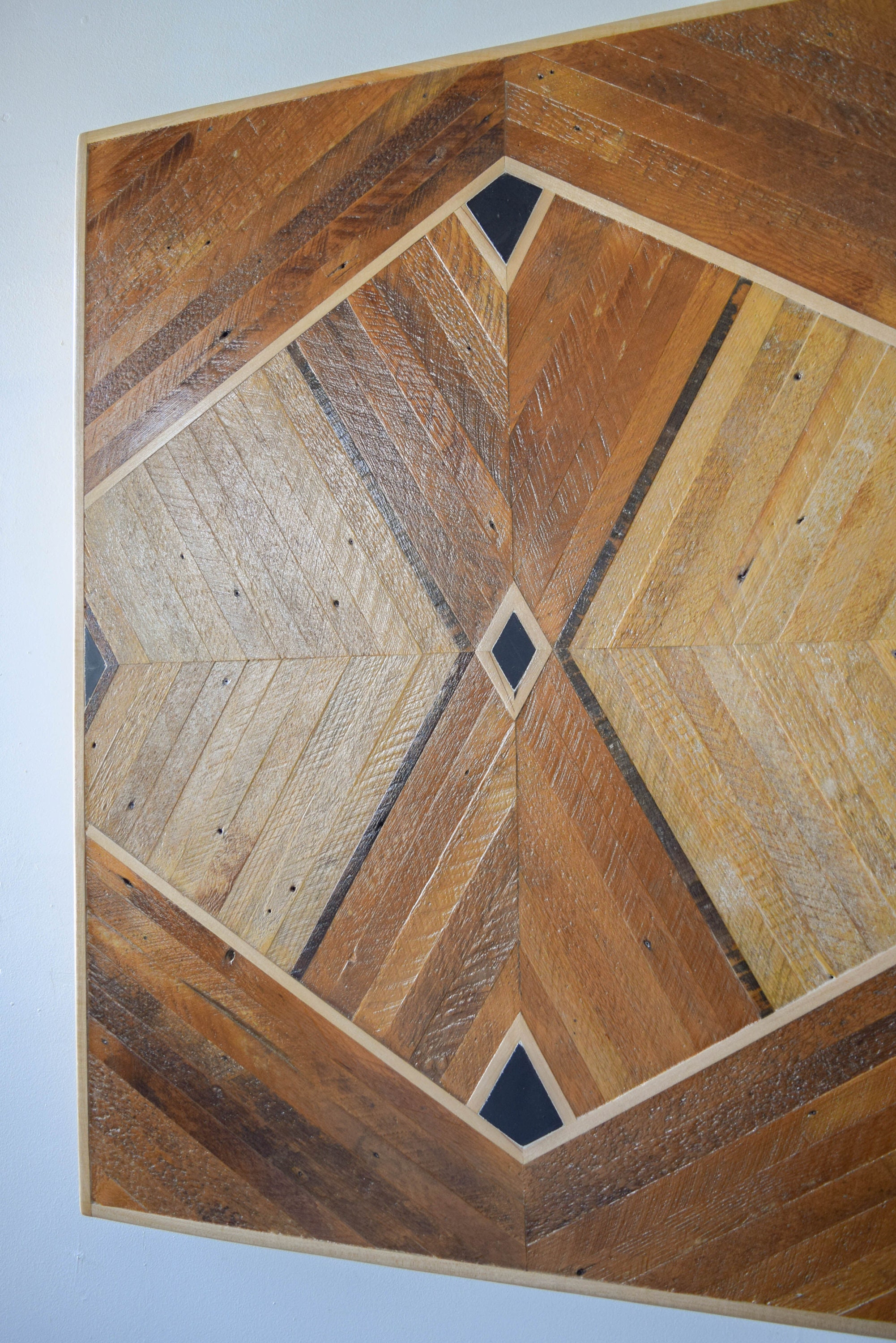 Custom Reclaimed Wood Dining Table Top With Marble Inlay - Etsy