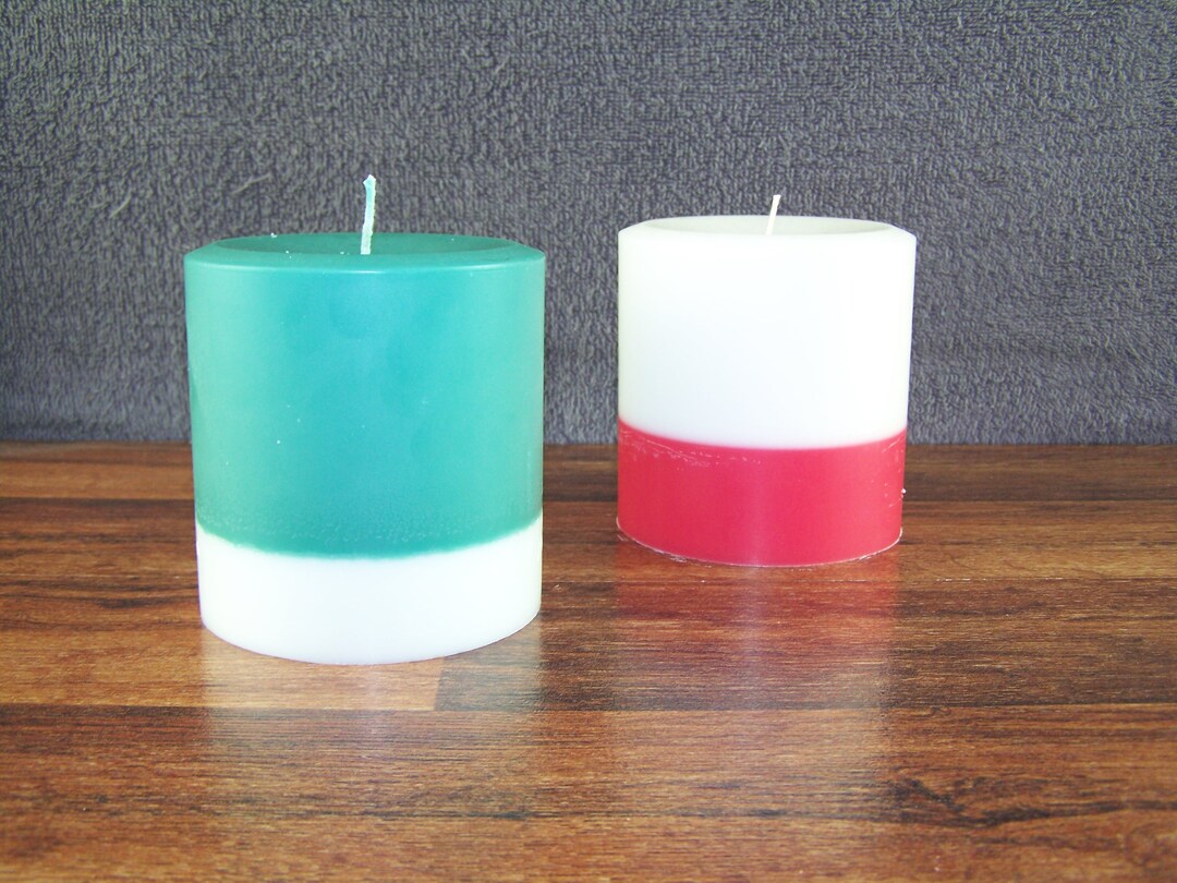Set of Two 4" Round Cylinder Shaped Pillar Candles. - Etsy