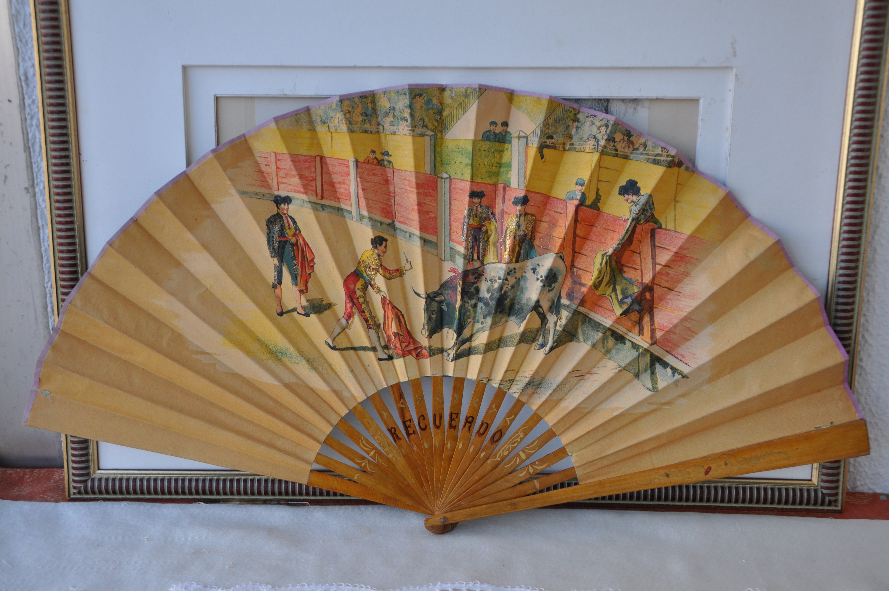 XL Antique Hand Fan Large Paper Fan Flamenco Folding Fan - Etsy