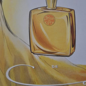 1940s French Perfume Coty Advertising Poster, Perfume Vintage Poster ...