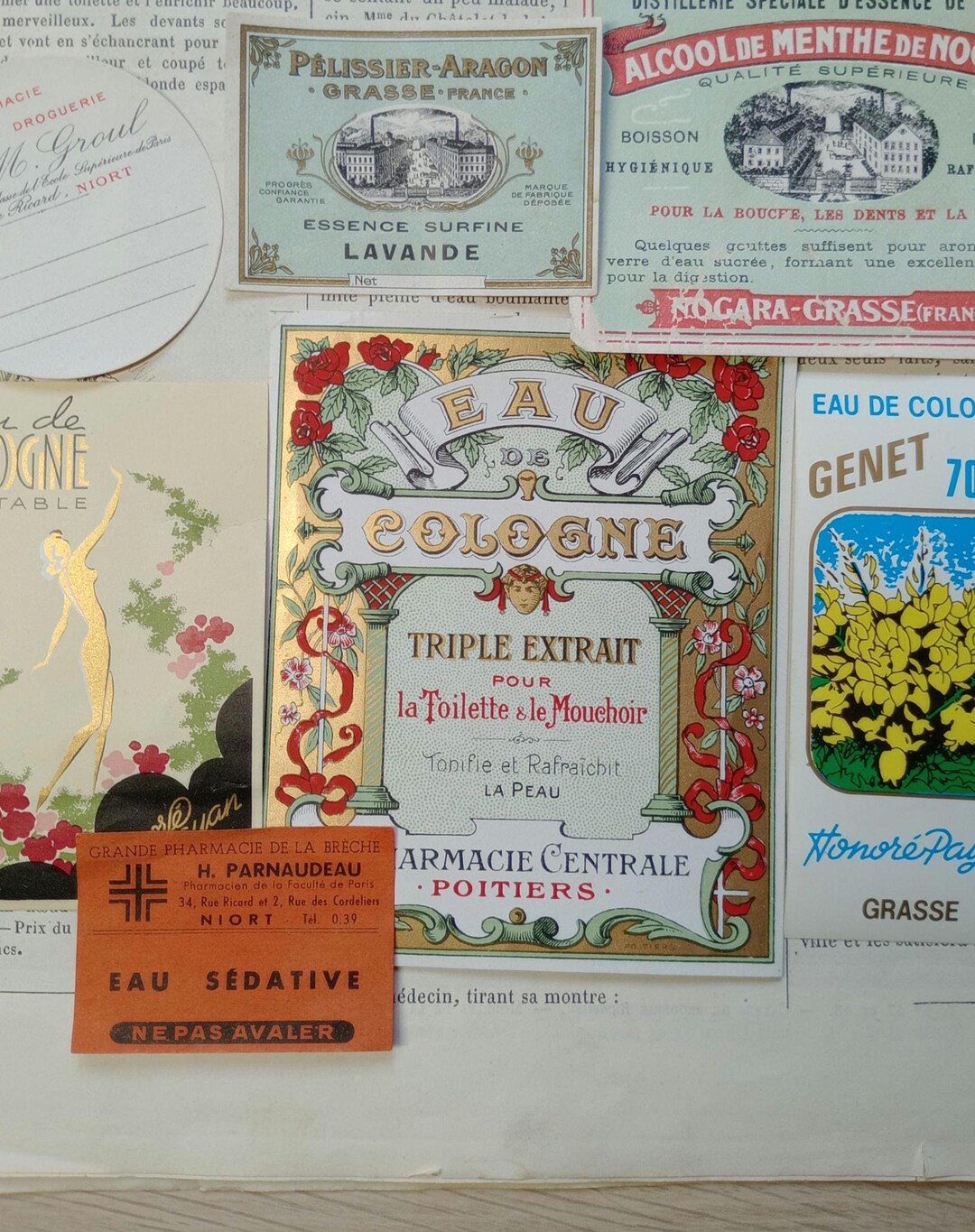 Antique French Perfume Labels: Paris Grasse Ephemera (1920-1930) - Etsy