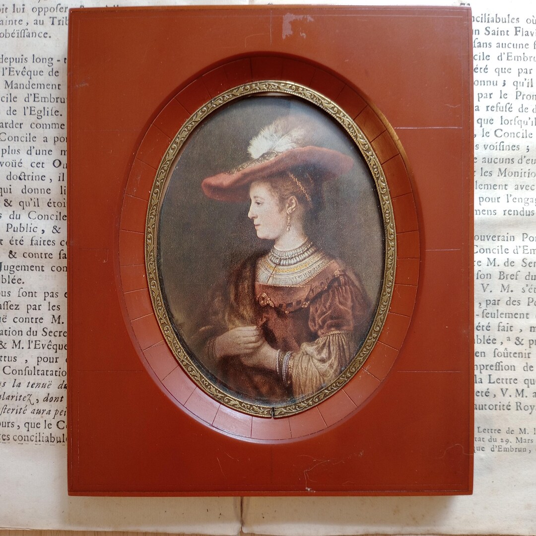 Vintage French Miniature Portrait, Victorian Style Portrait Lady ...