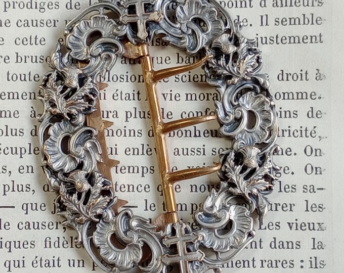 Large Antique French Belt Buckle, Sash Belt Buckle, Belt Sash Epaulet ...