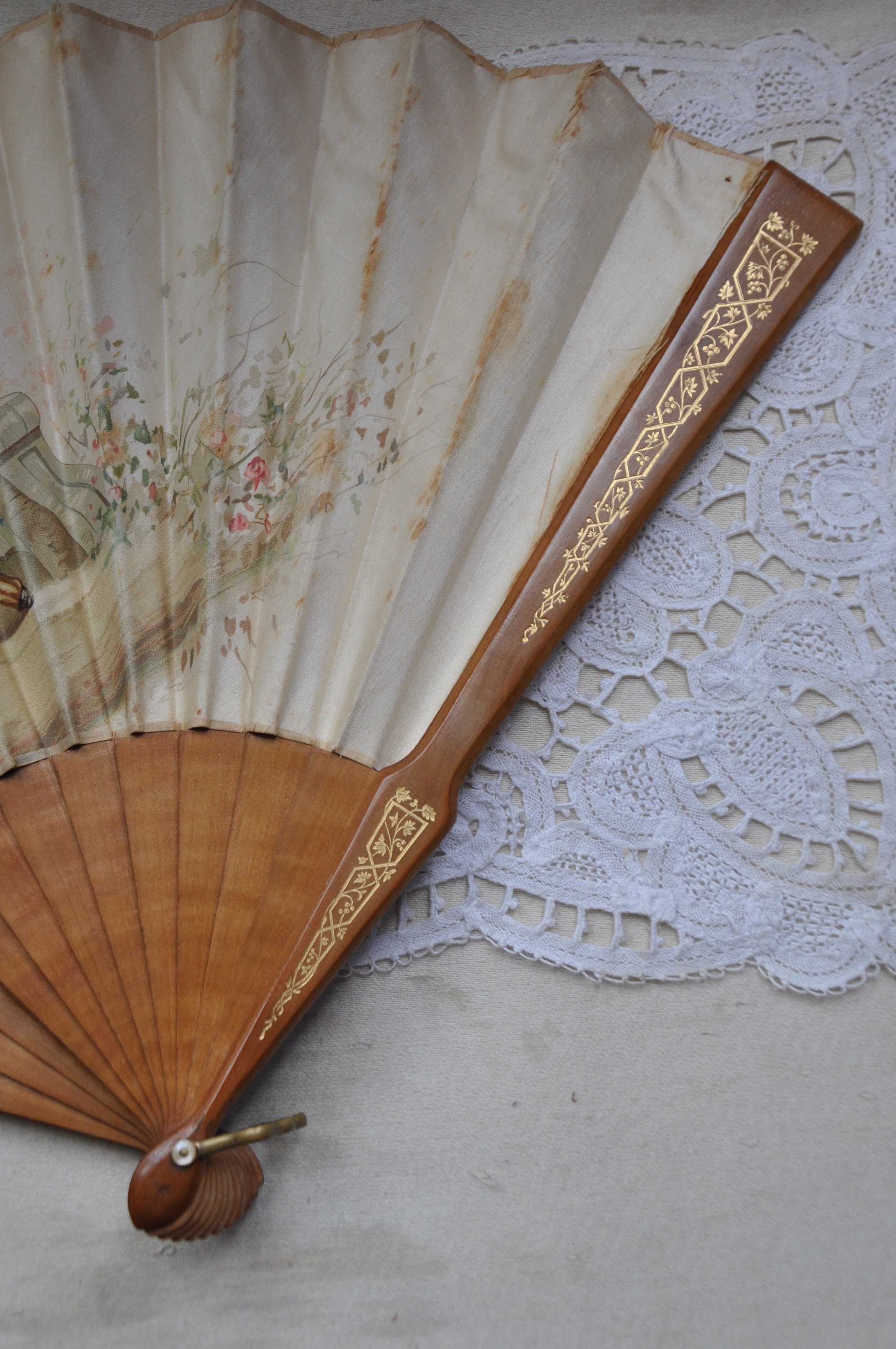 XL Antique French Hand Fan 1890s Fan Spanish Dancers - Etsy