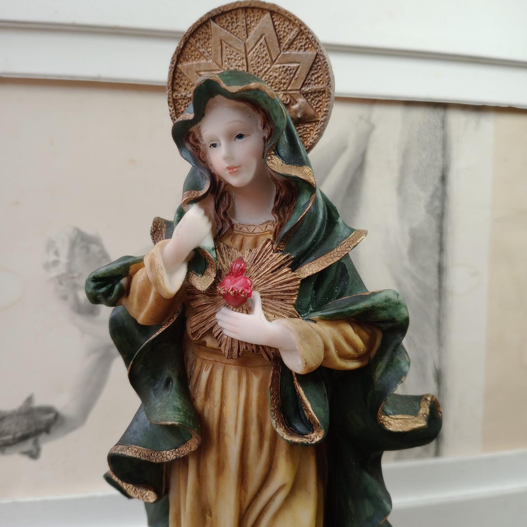 Large Vintage Angel, Gloria, Virgin Mary Icon, Religious Statue, Resin ...