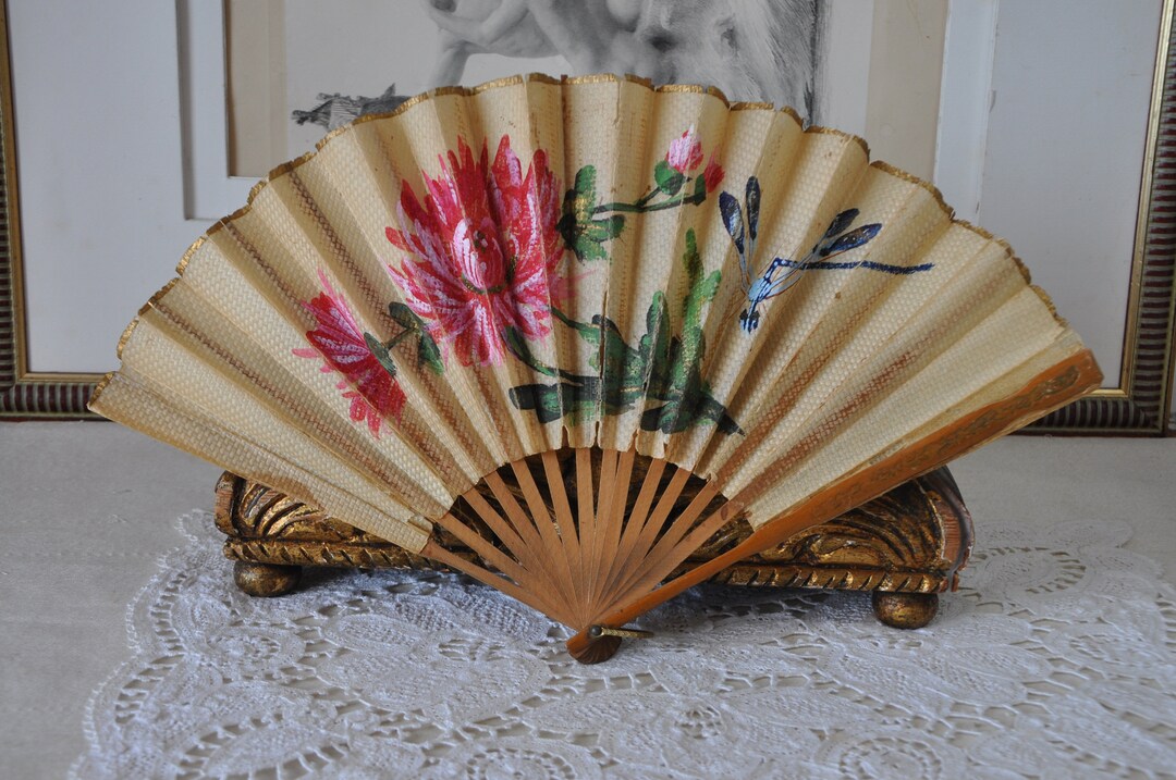 Edwardian Antique French Fan European Hand Fan Handpainted - Etsy