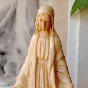 Vintage Italian Virgin Mary Icon, Religious Statue, Resin, Catholic ...