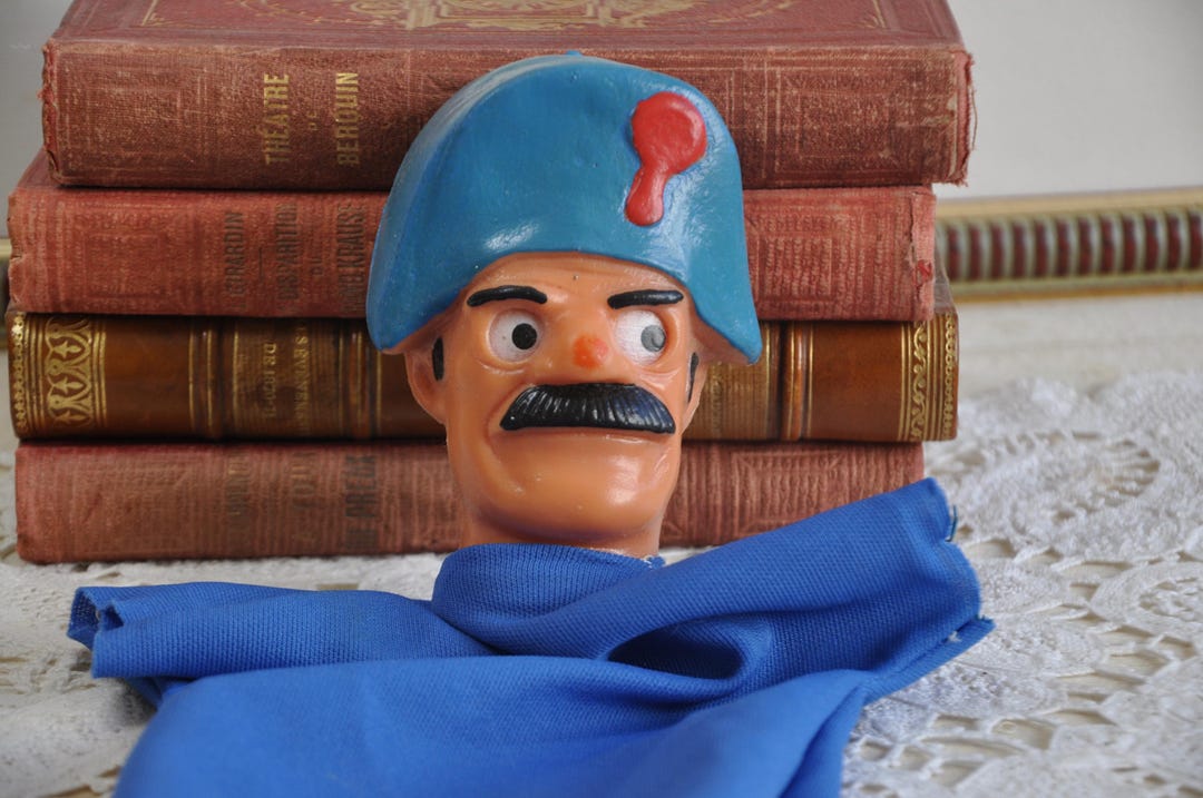 Vintage French Police Officer Puppet, Marionette, Hand Puppet, 11 ...