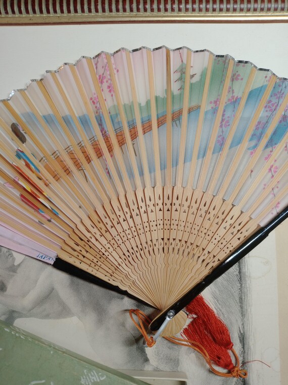 Vintage Japanese Hand Fan, Original Box, Wedding, 196… - Gem