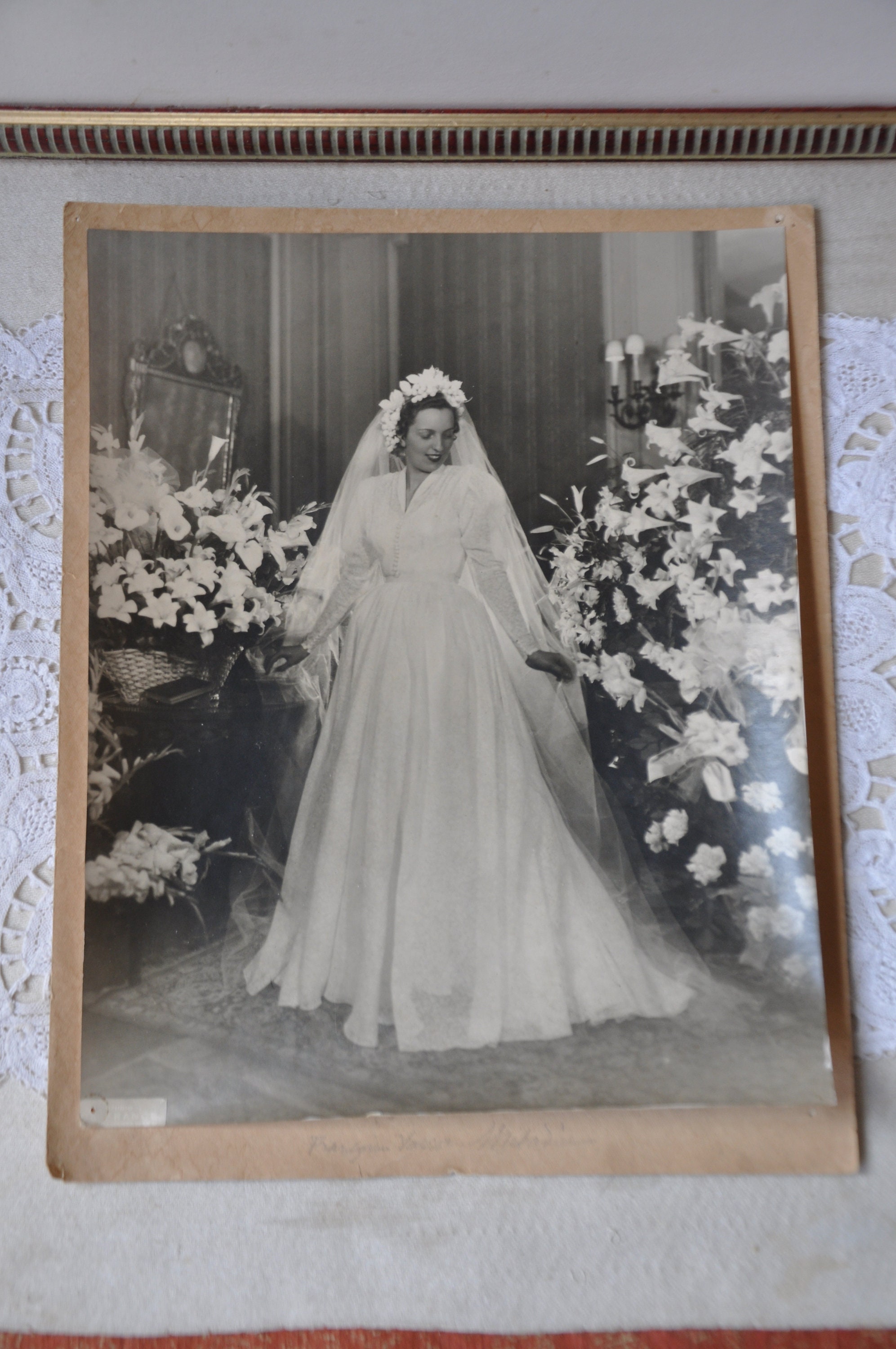 Gorgeous XL French Bride Photo Art Deco Large Vintage Wedding - Etsy